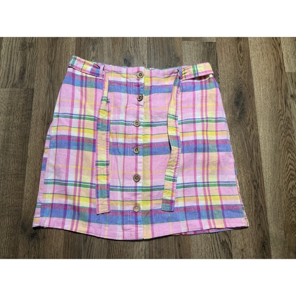 da-sh | Skirts | Dash Plaid Mini Skirt Women Small Pink Multi Button ...